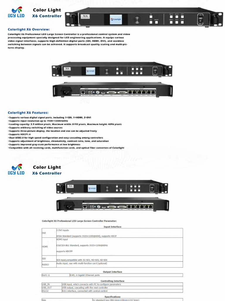 Color Light - X6 Controller | PDF