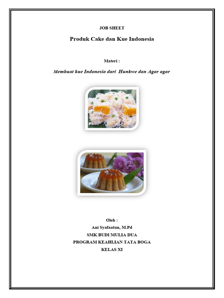 Kue Hunkwe dan Agar-agar Indonesia | PDF
