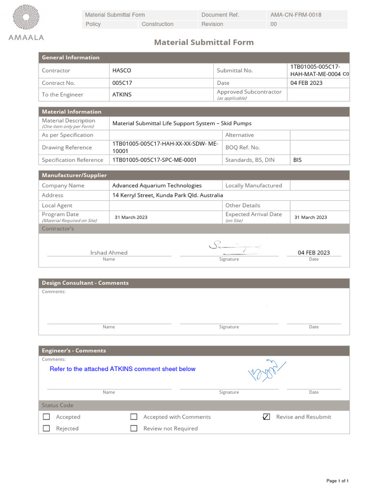 Construction Material Submittal | PDF | Specification (Technical Standard) | Pump