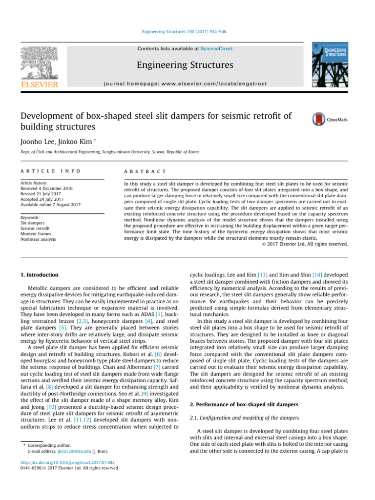 Development of Box-Shaped Steel Slit Dampers For Seismic Retrofit of ...
