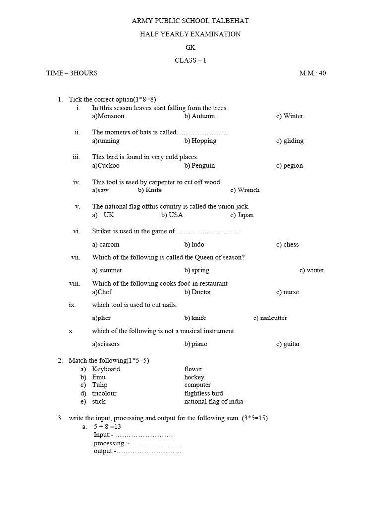 ev 2 class 1 gk | PDF