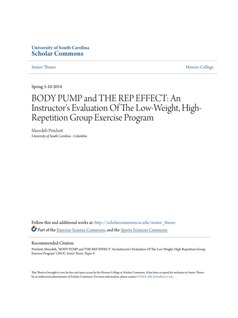 Body Pump and The Rep Effect An Instruct | PDF | Physical Fitness ...