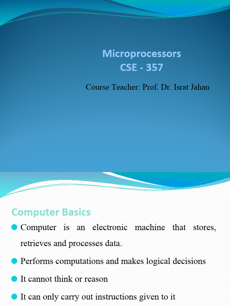 Microprocessor 01 | PDF | Microprocessor | Central Processing Unit