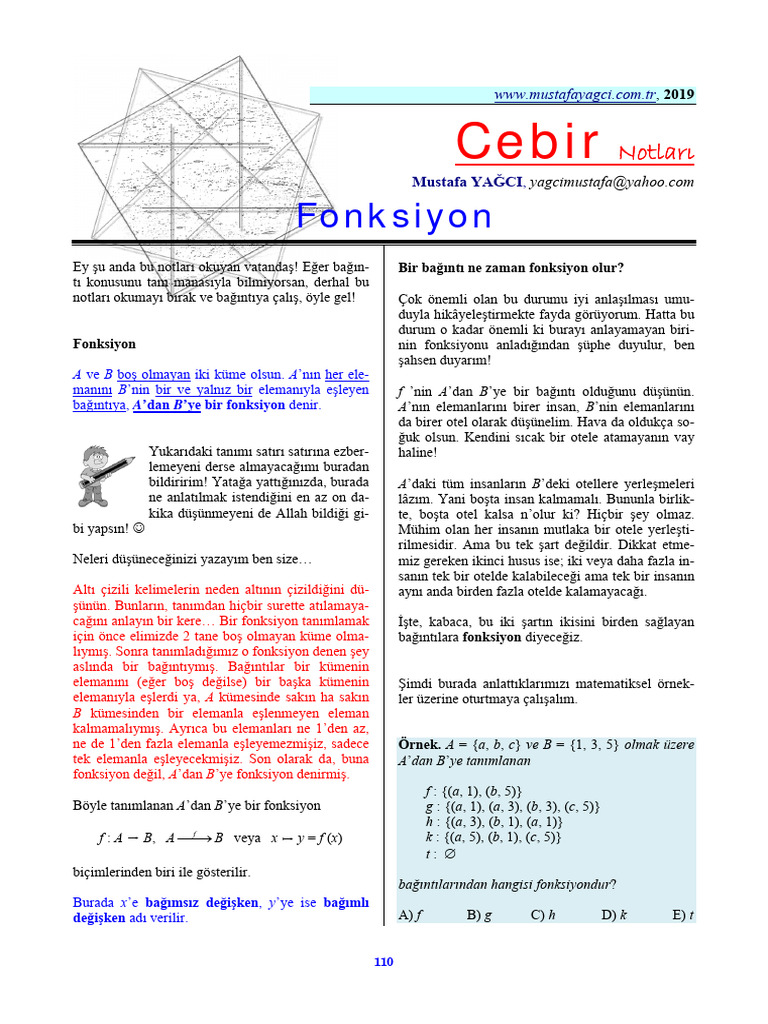 Cebir: Fonksiyon | PDF