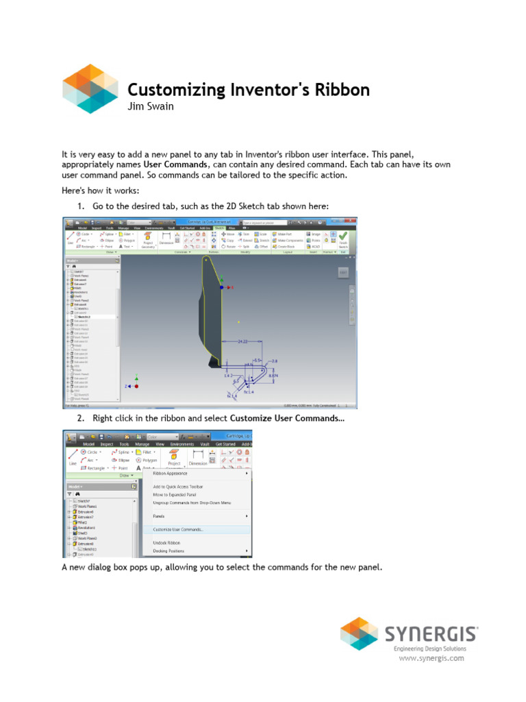 Customizing Inventor's Ribbon | PDF