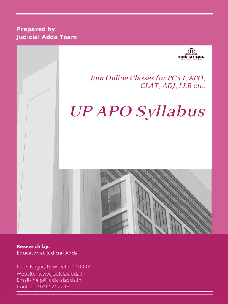 155822UP APO Syllabus 2022 | PDF | Government | Common Law