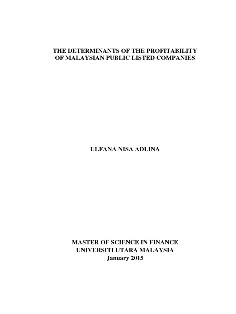 Contoh Master Thesis | PDF | Economic Growth | Leverage (Finance)