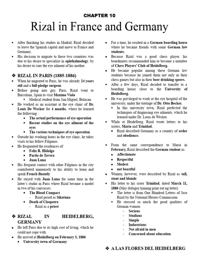 Rizal in France and Germany | PDF | Cost Of Living