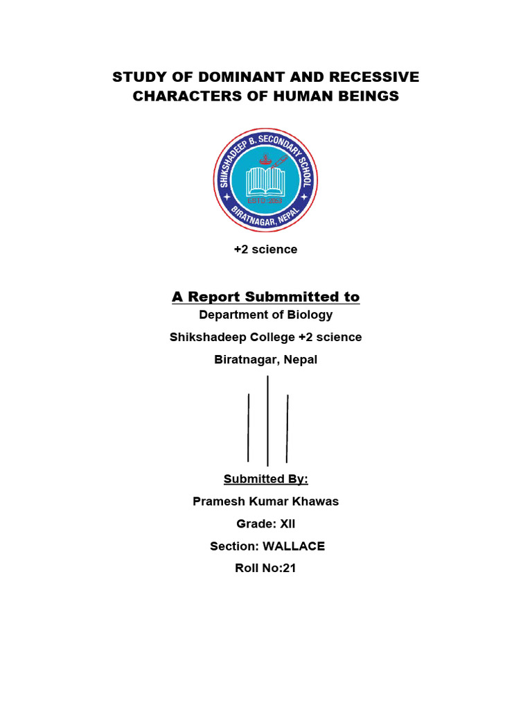 Human Genetic Traits Study Report | PDF | Dominance (Genetics) | Genotype