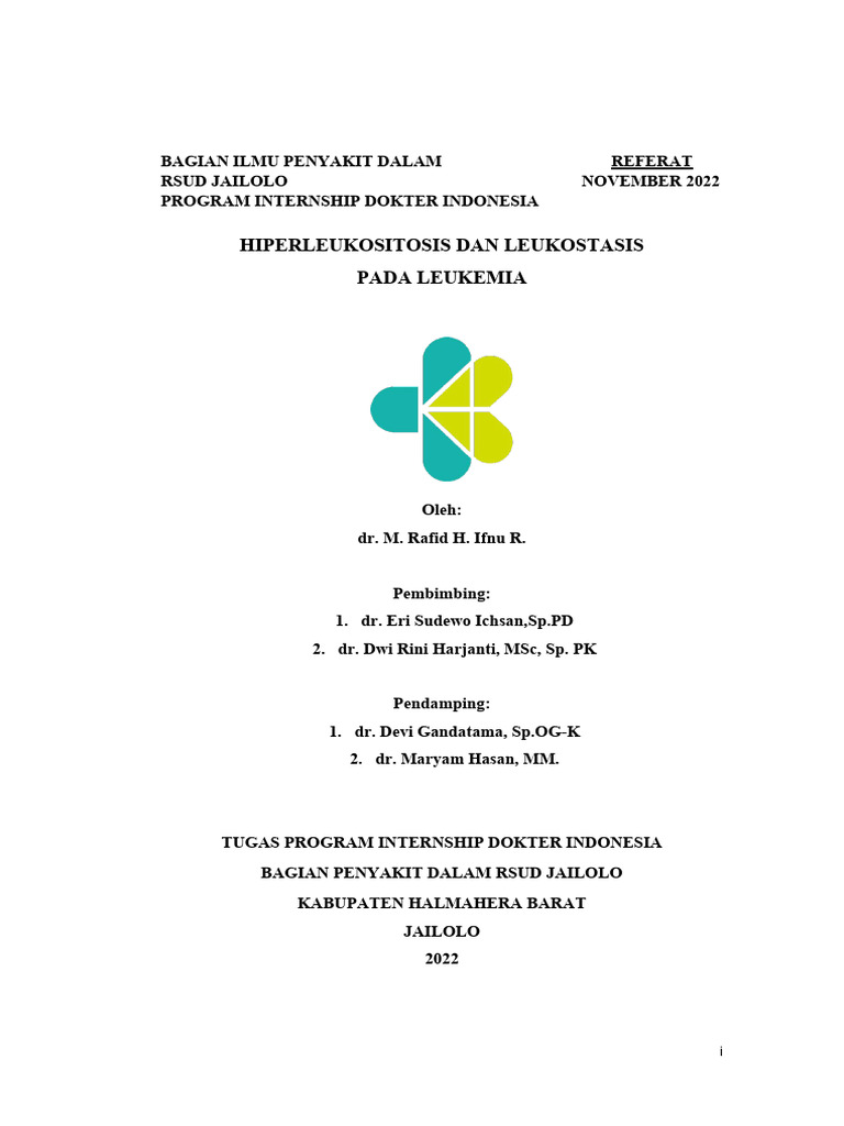 Hiperleukositosis dan Leukostasis pada Leukemia | PDF | Pengembangan ...