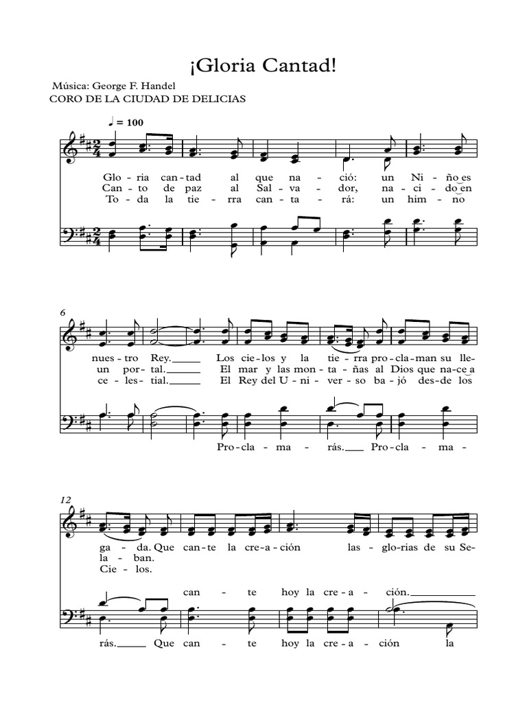 Gloria Cantad - Partitura Completa | PDF