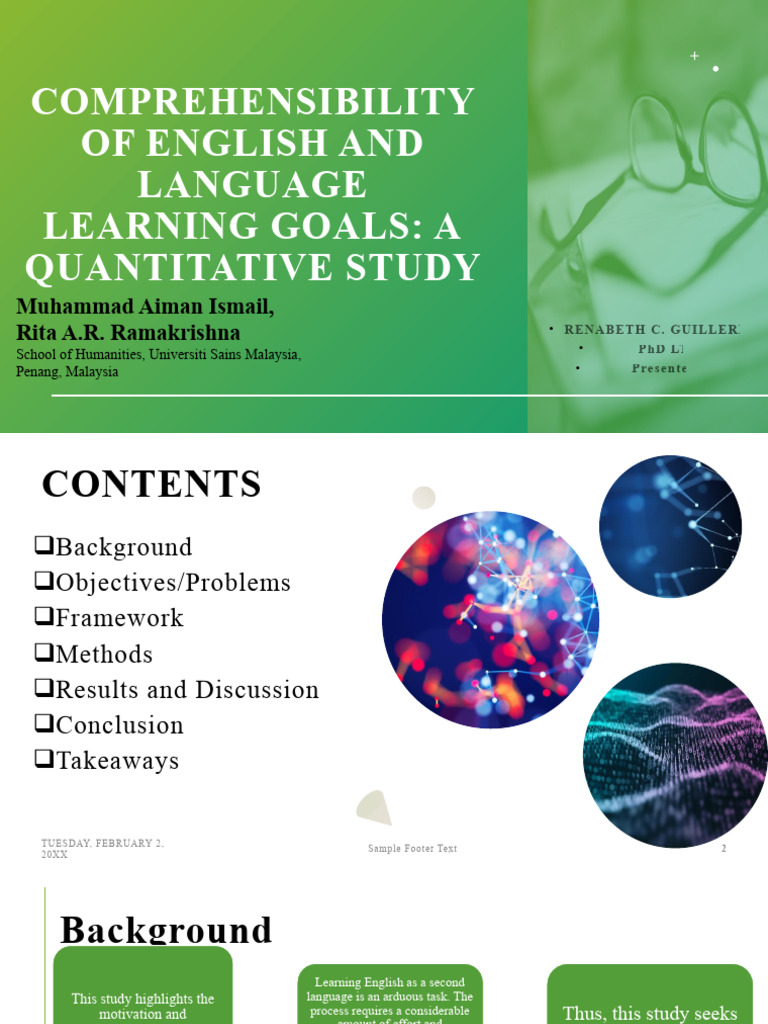 Comprehensibility of English and Language Learning Goals | PDF | Learning | Motivational