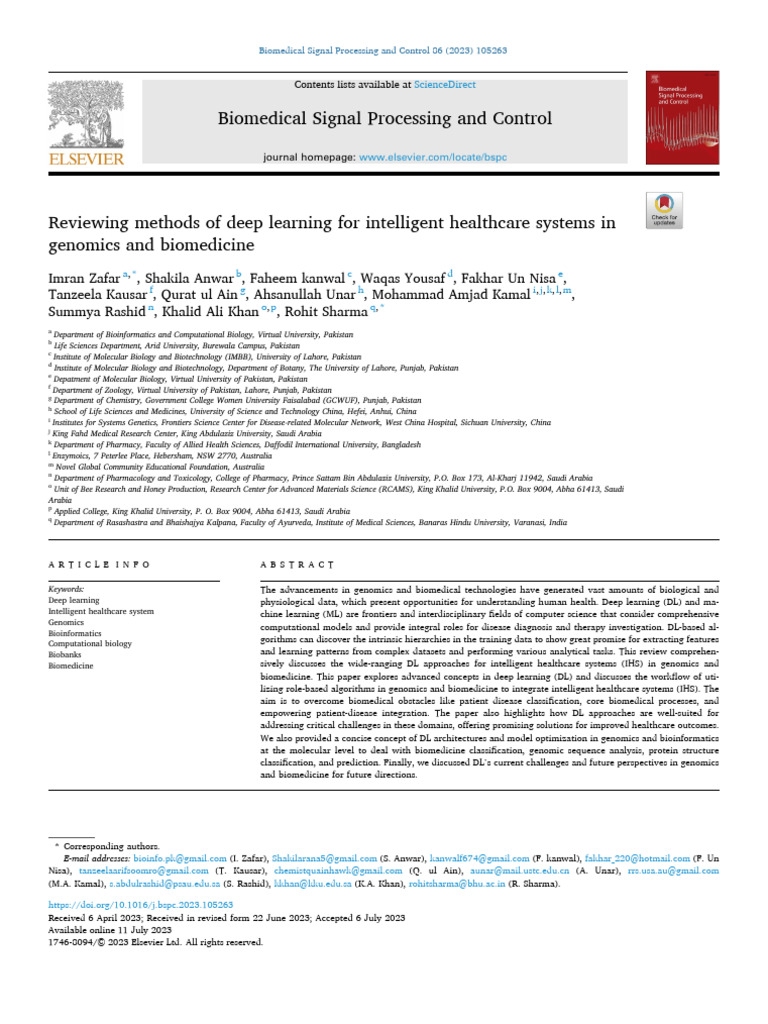 Zafar Et Al. - 2023 - Reviewing Methods of Deep Learning For Intelligent | PDF | Machine ...