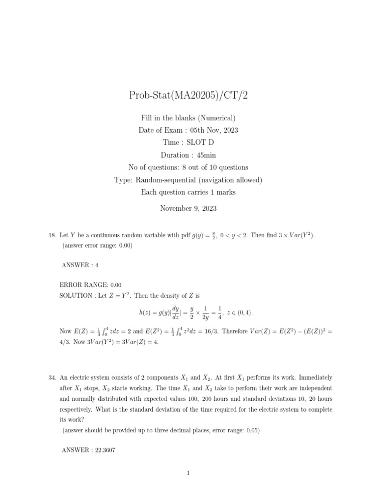 CT2D | PDF | Probability Theory | Statistical Theory