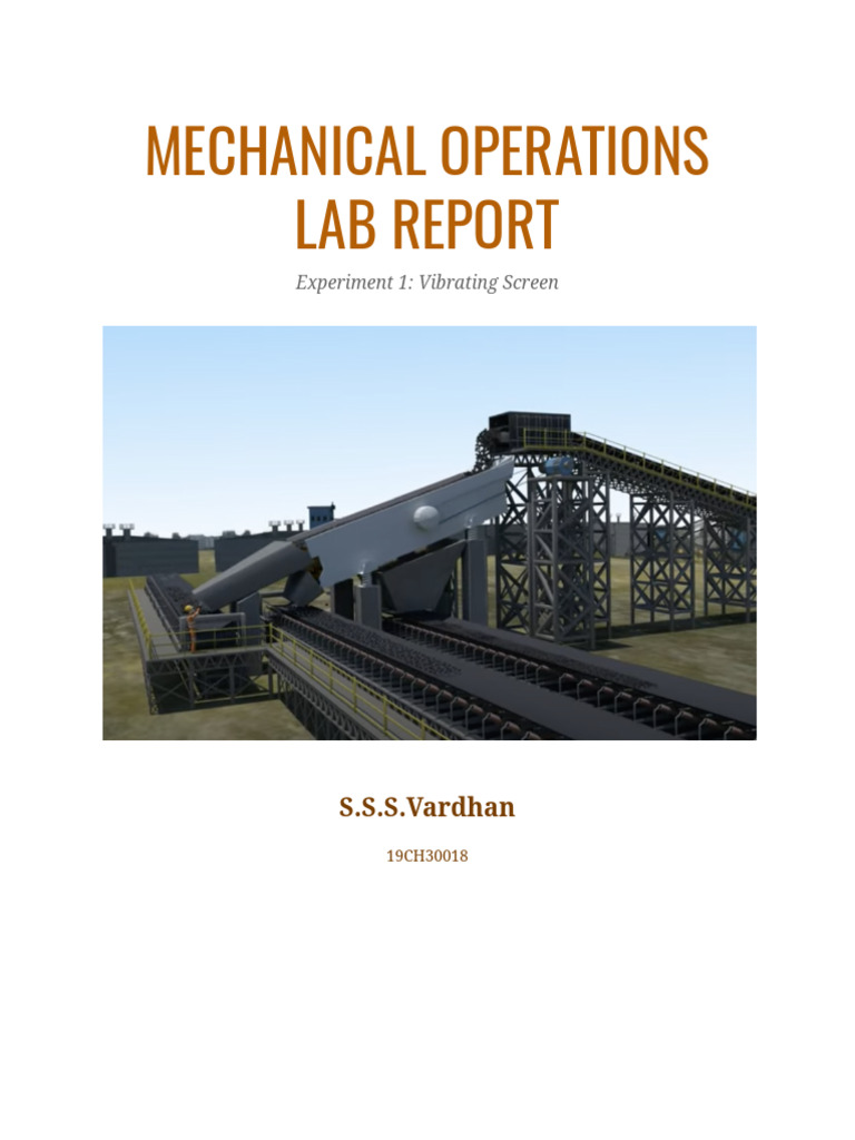 Vibrating Screen Efficiency Analysis | PDF | Physical Sciences ...