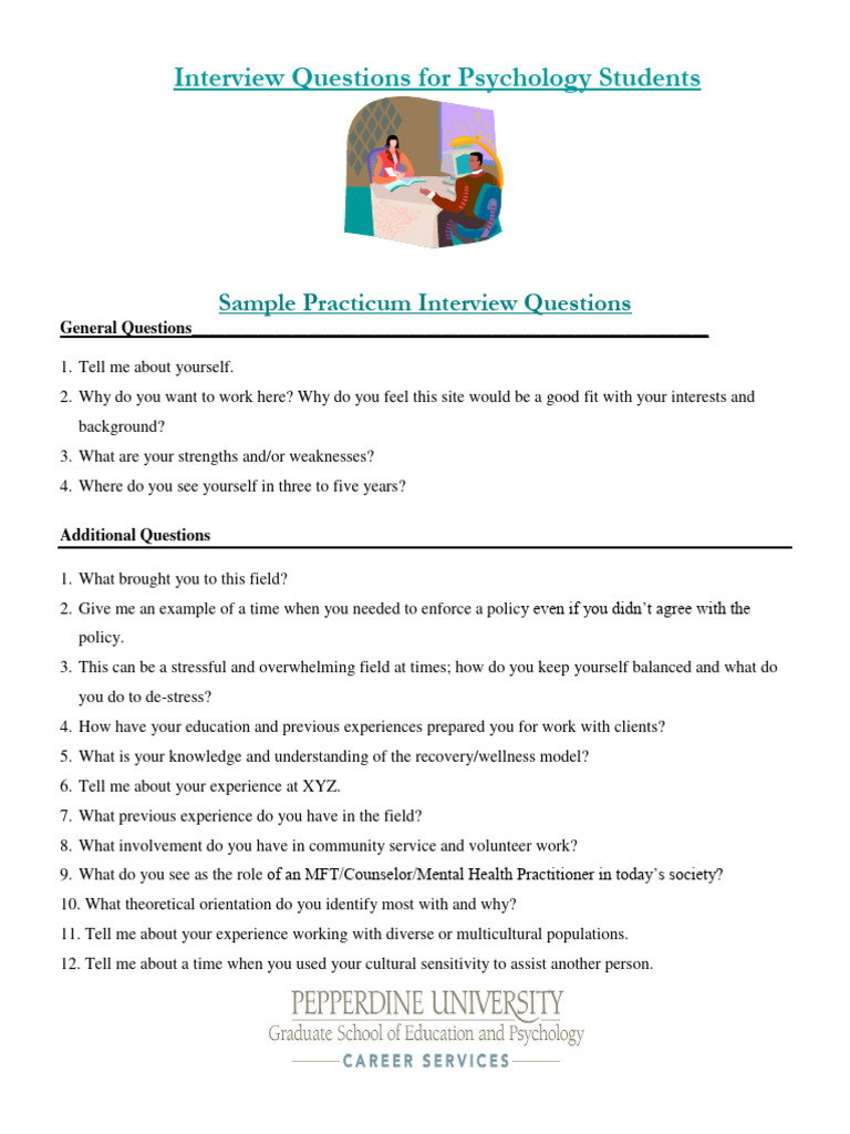 Psychology Interview Questions Guide | PDF | Psychotherapy | Psychology