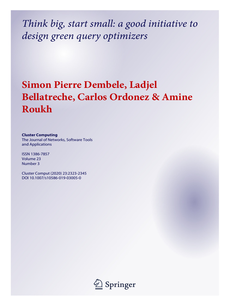 ClusterComputing ThinkBig | PDF | Parallel Computing | Databases ClusterComputing ThinkBig | PDF | Parallel Computing | Databases