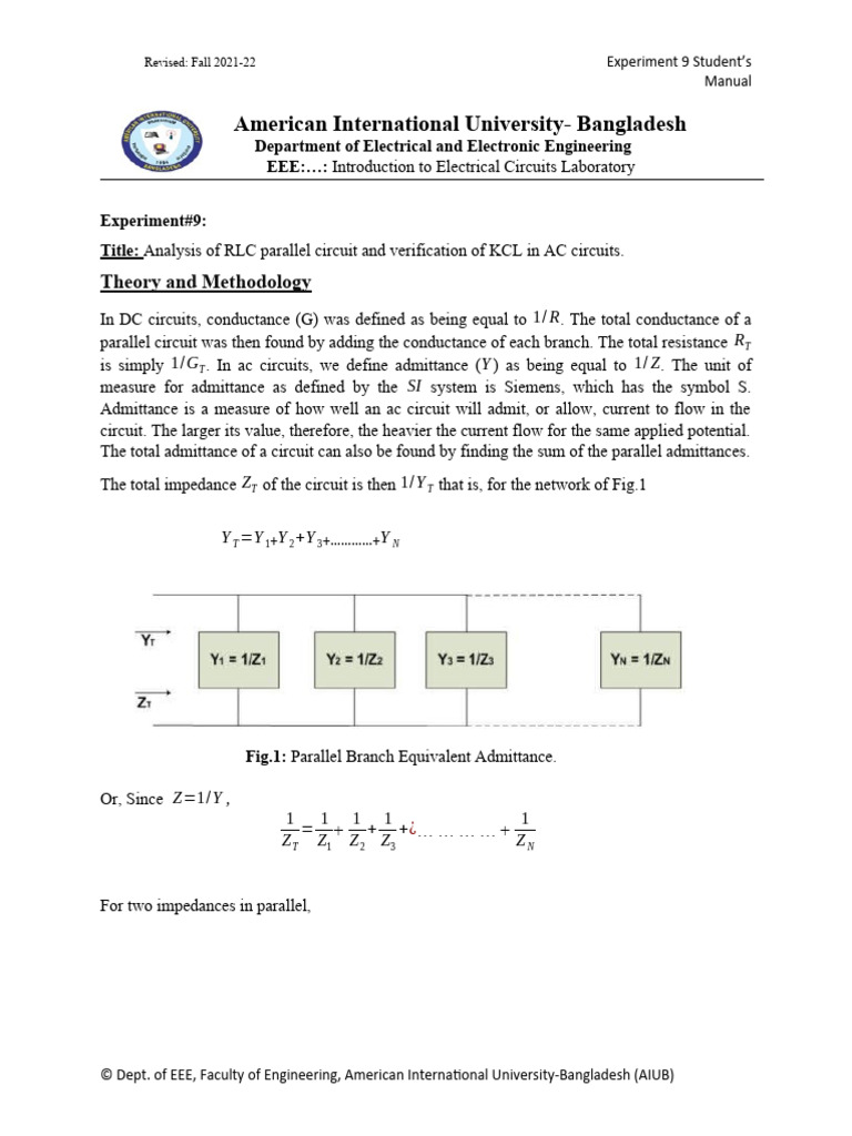Iec Lab - Exp 09 - Fall 23-24 | PDF | Physical Sciences | Metrology