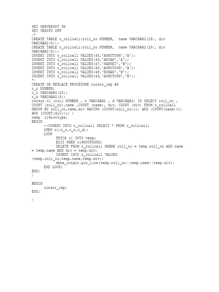 Dbms Assignment 6 Code Pdf 