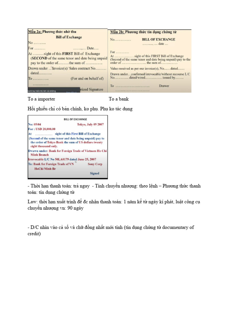 Bill of Exchange | PDF