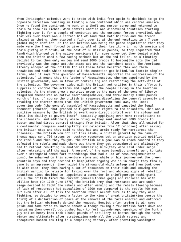 The American Revolution Notes Recap of Paryt 1 Oversimplified | PDF ...