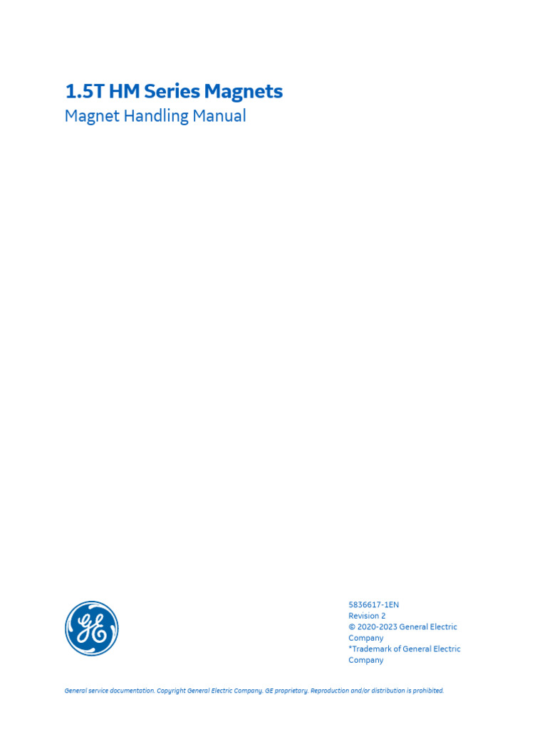 Magnet Handling Manual For 1.5T HM Series Magnets - IM - 5836617-1EN ...