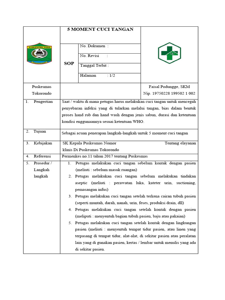5 Momen Penting Cuci Tangan di Puskesmas | PDF | Pengembangan Diri ...