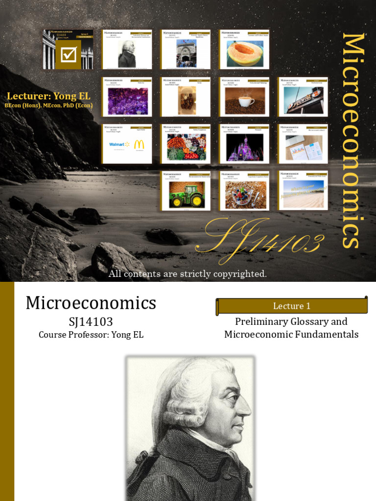 Lecture 1 MicroEconomics | PDF | Supply (Economics) | Supply And Demand