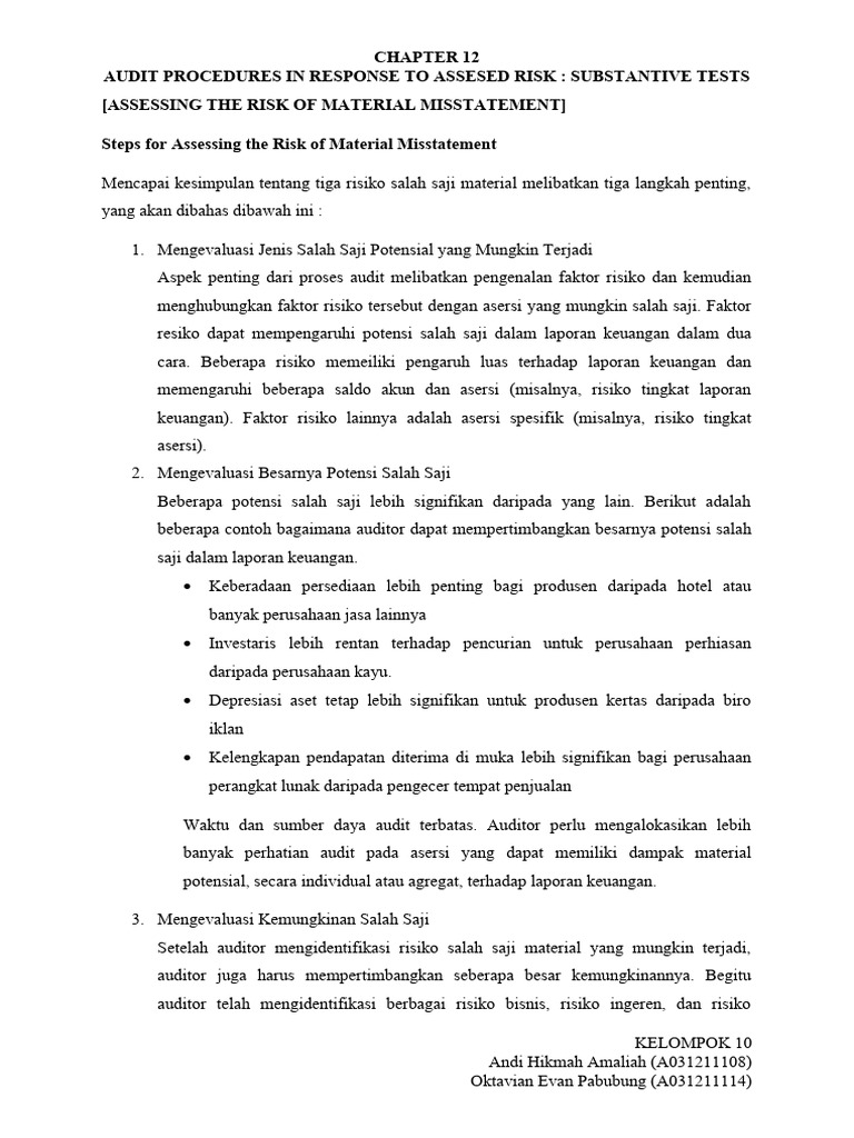 Prosedur Audit dan Uji Substantif | PDF | Pengelolaan Keuangan & Uang