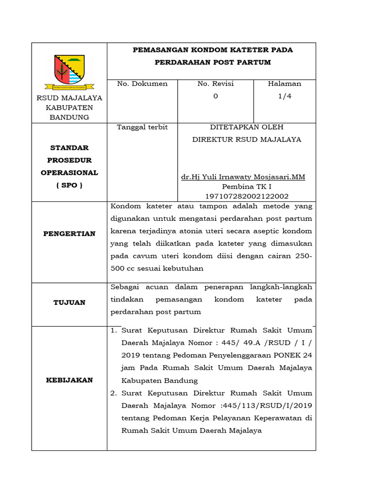 Spo Pemasangan Kondom Kateter | PDF