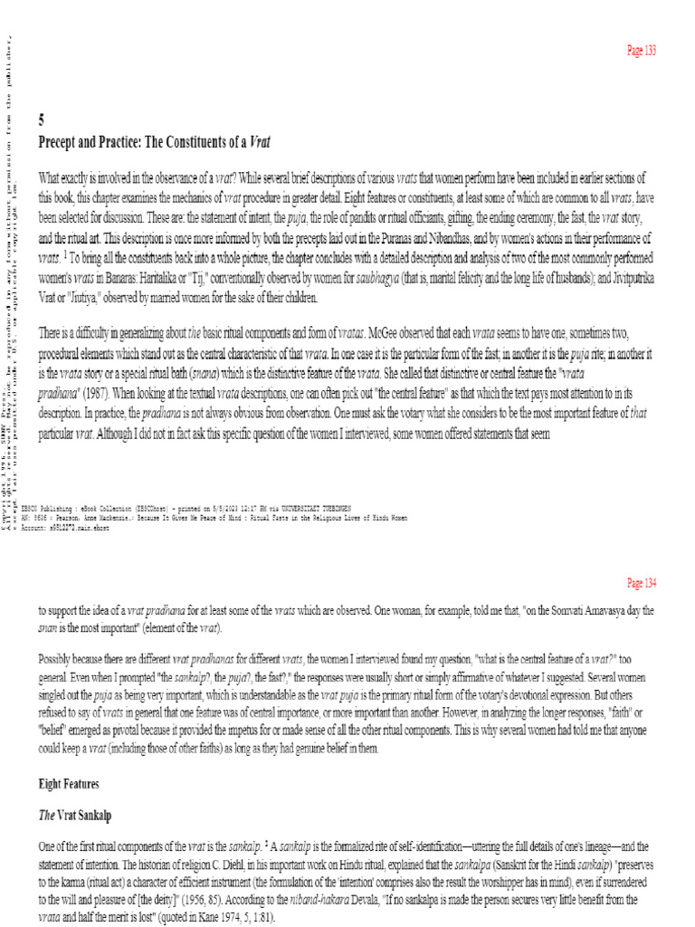 Pearson (1996) The Constituents of A Vrat | PDF