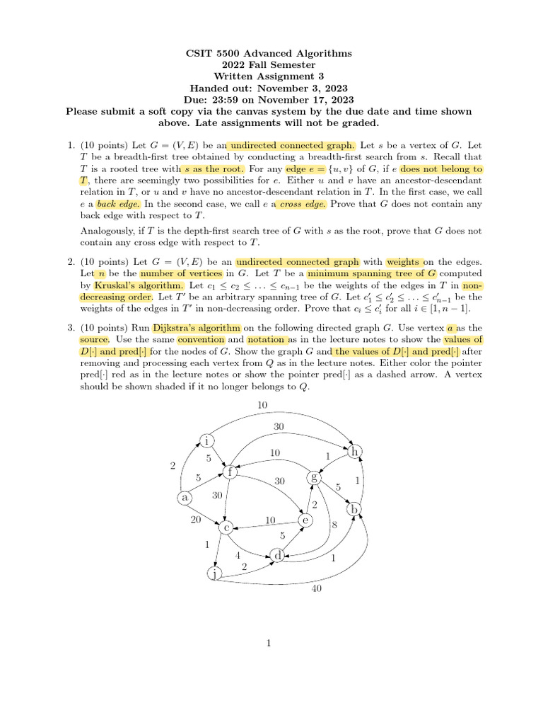 HW 3 | PDF | Algorithms And Data Structures | Graph Theory