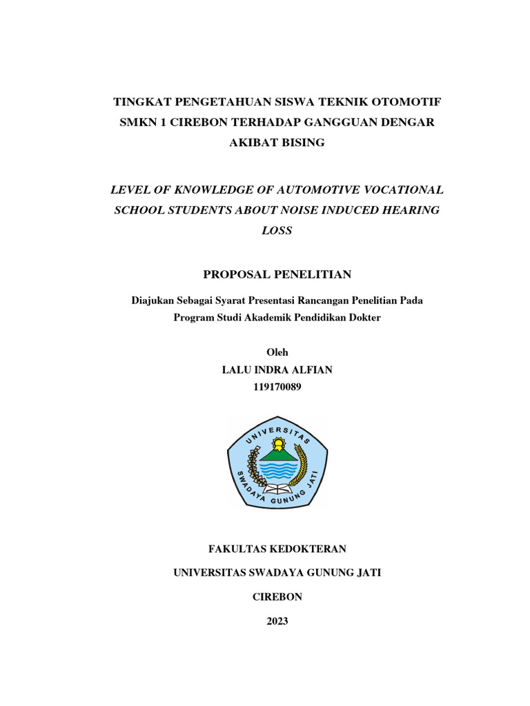 Proposal - Lalu Indra Alfian - 119170089 | PDF
