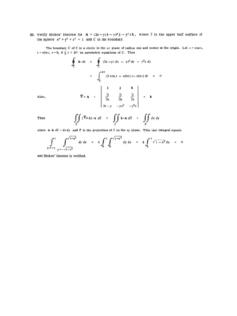 Stokes Theorem Example | PDF
