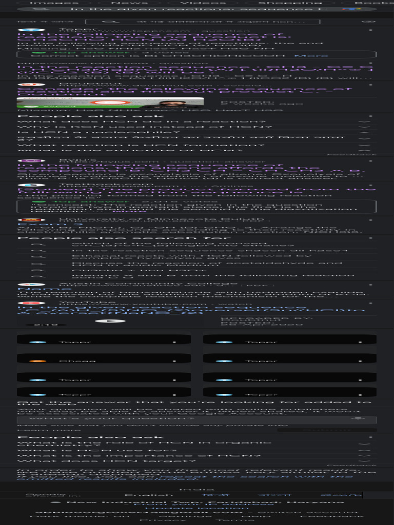 In the given reactions, sequence HCN. НзС The compound C is (a) - NHIz нзс^ (c) H§C (ii) H2O (b ...
