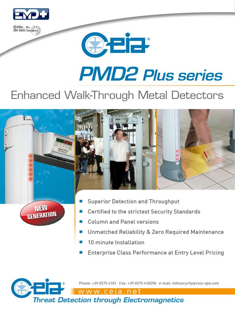 CEIA PMD2-PlusSeries | PDF | Metal Detector | Smart Card