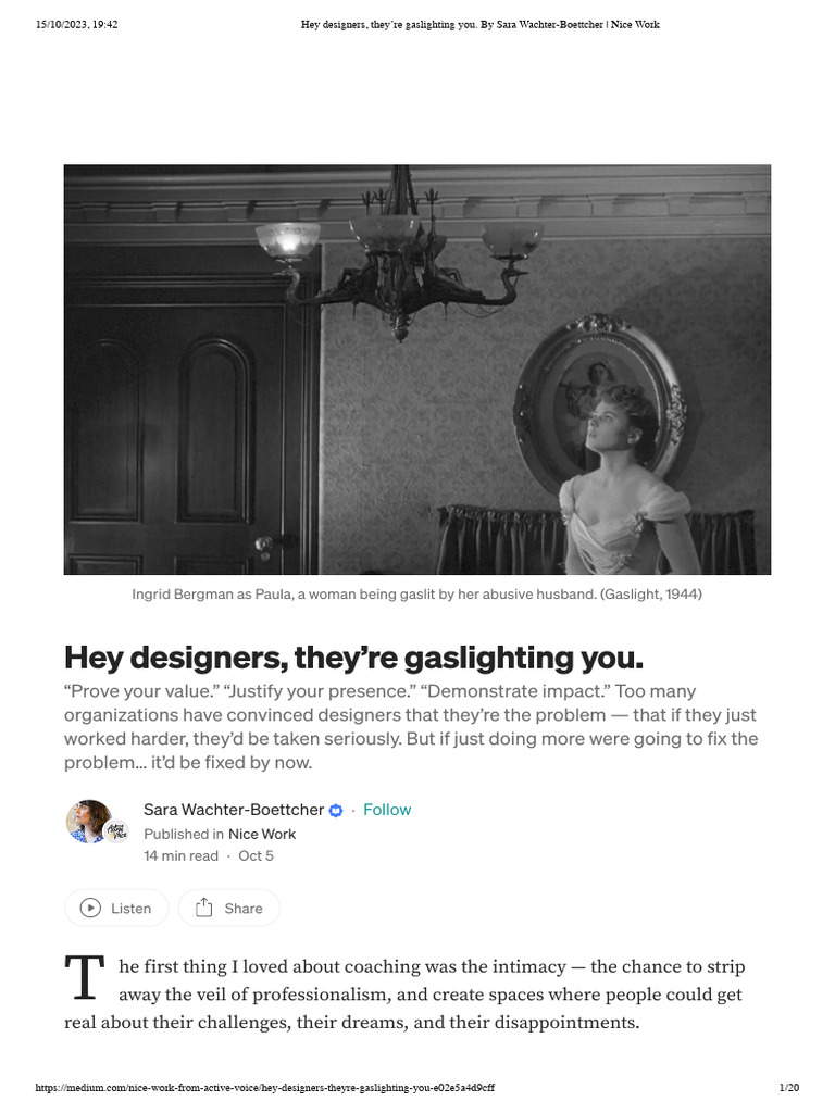 Hey Designers, They're Gaslighting You. by Sara Wachter-Boettcher ...