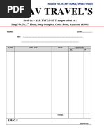 Tour Travel Bill | PDF