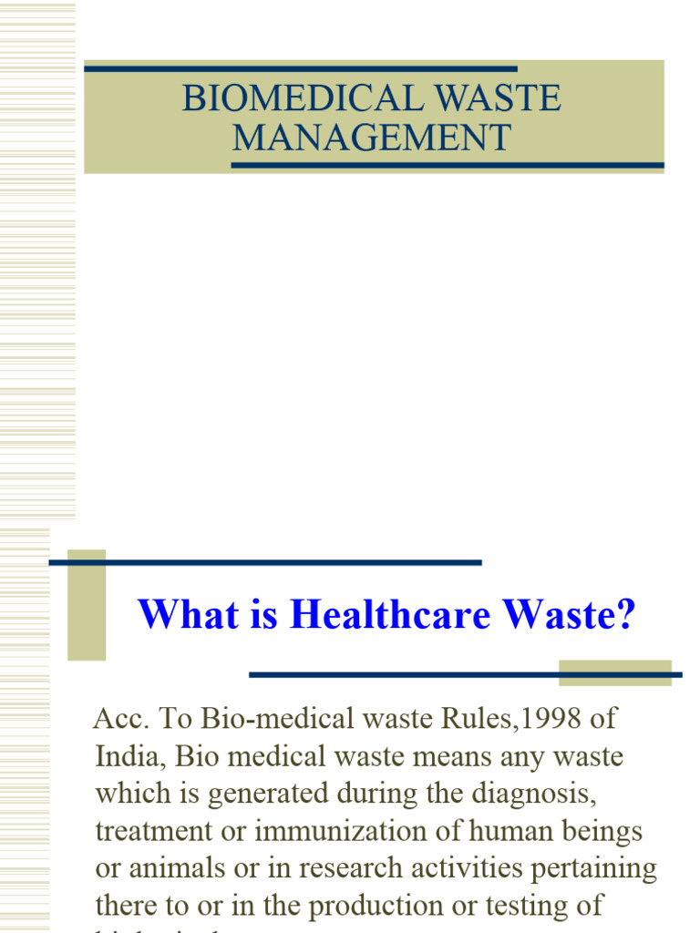Biomedical Waste Management | PDF