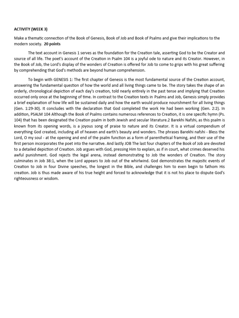 The Book of Genesis | PDF | Genesis Creation Narrative | Book Of Job