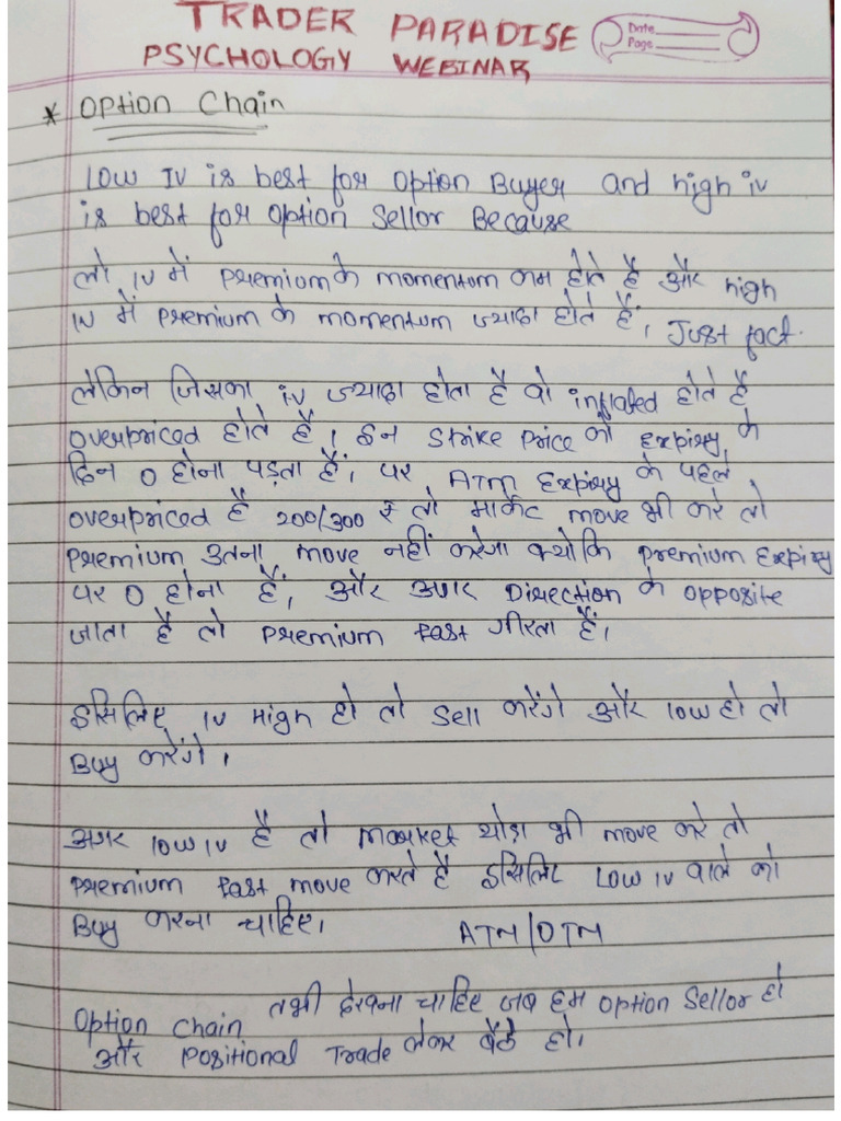 Trader Paradise Options Psychology Webinar Notes | PDF