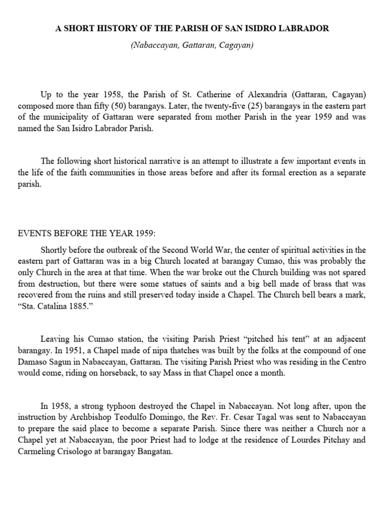 Parish History | PDF | Catholic Church