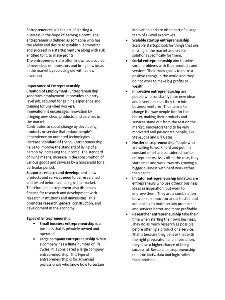 ENTREPRENEURSHIP | PDF | Entrepreneurship | Business Plan ENTREPRENEURSHIP | PDF | Entrepreneurship | Business Plan