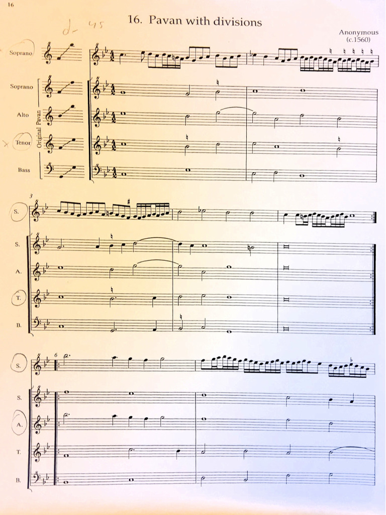 Anónimo (1560) - Pavan With Divisions | PDF