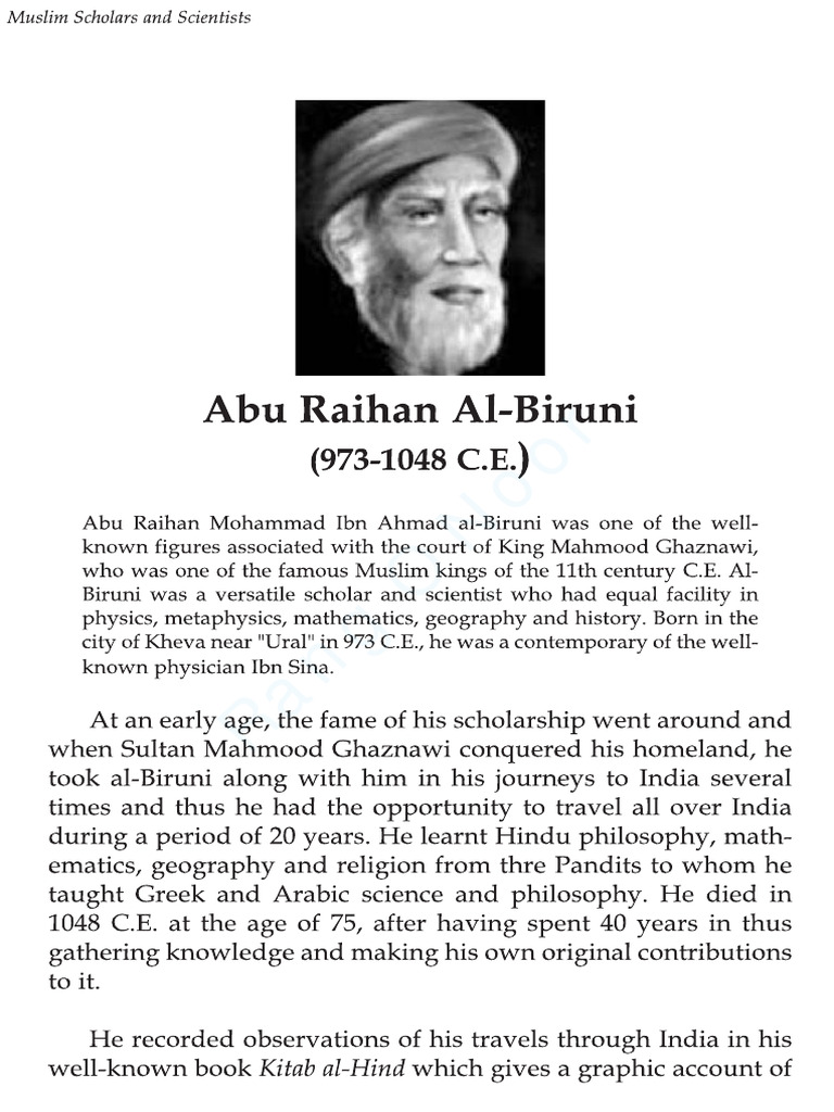 Abu Raihan Al-Biruni | PDF