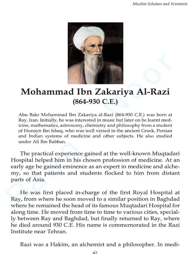 Mohammad Ibn Zakariya Al-Razi | PDF