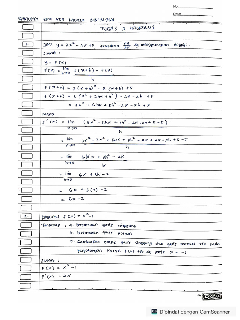Tugas 2 Kalkulus 1 | PDF