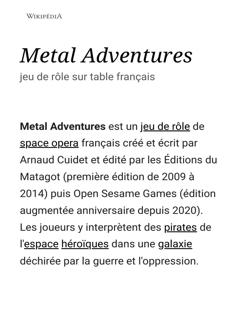 Metal Adventures | PDF | Jeux de rôle sur table | Piraterie