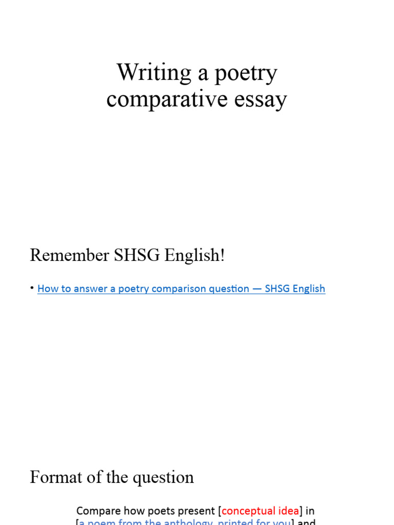 Poetry Comparative Essay Guide | PDF | Poetry | Mother