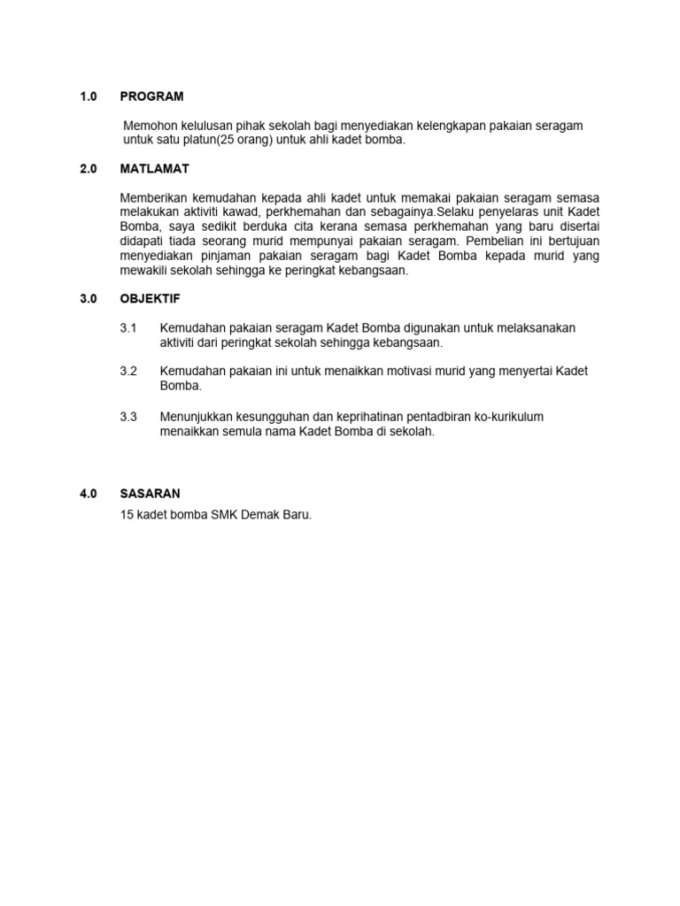 Kertas Kerja Kadet Bomba | PDF